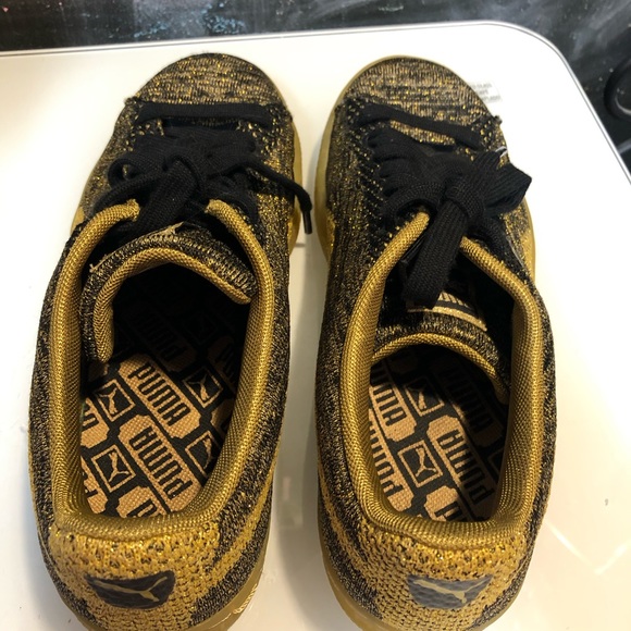 Puma | Shoes | Puma Metallic Gold Puma Basket Mens | Poshmark